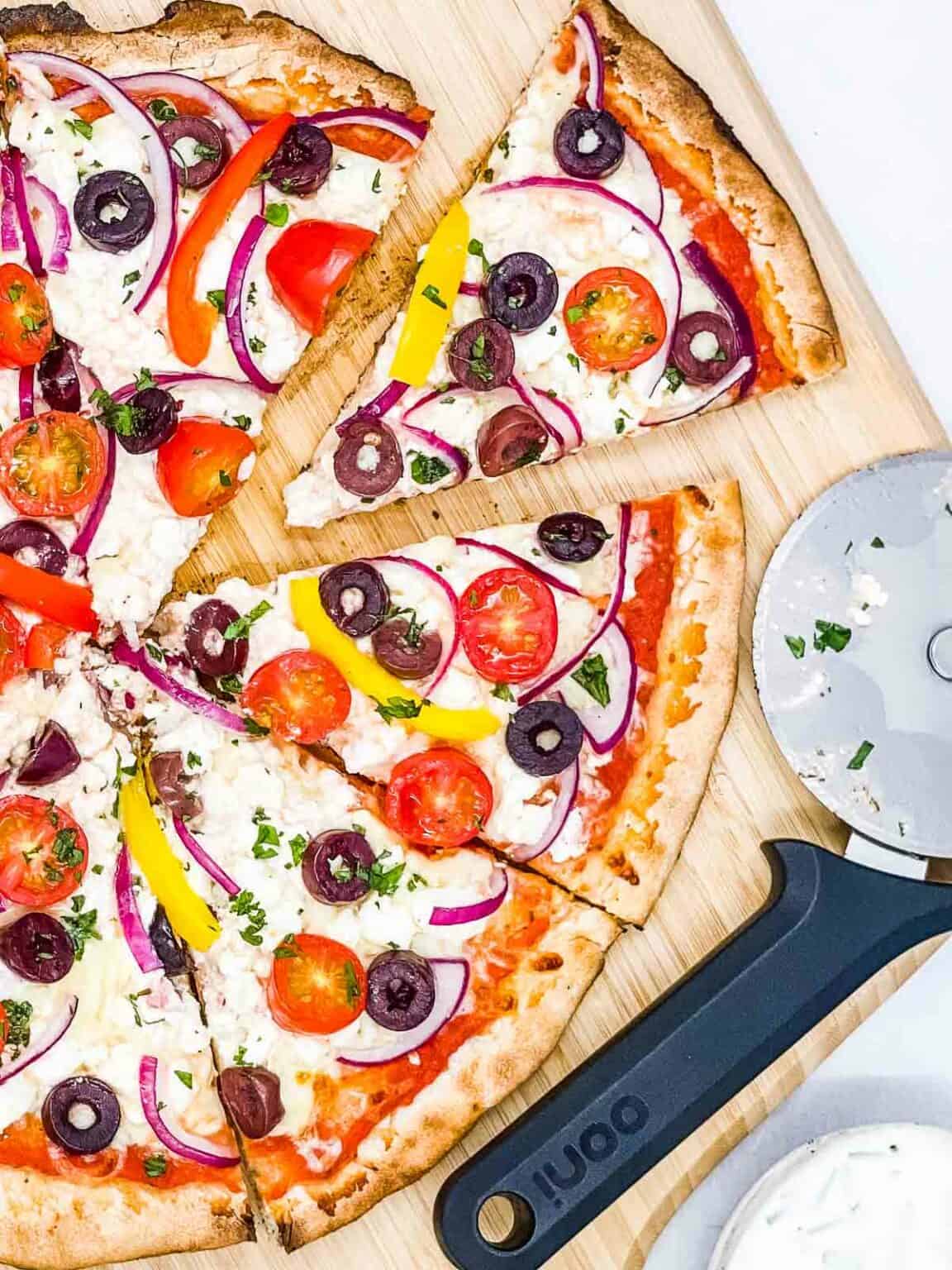 Greek Pizza Recipe - Splash of Taste