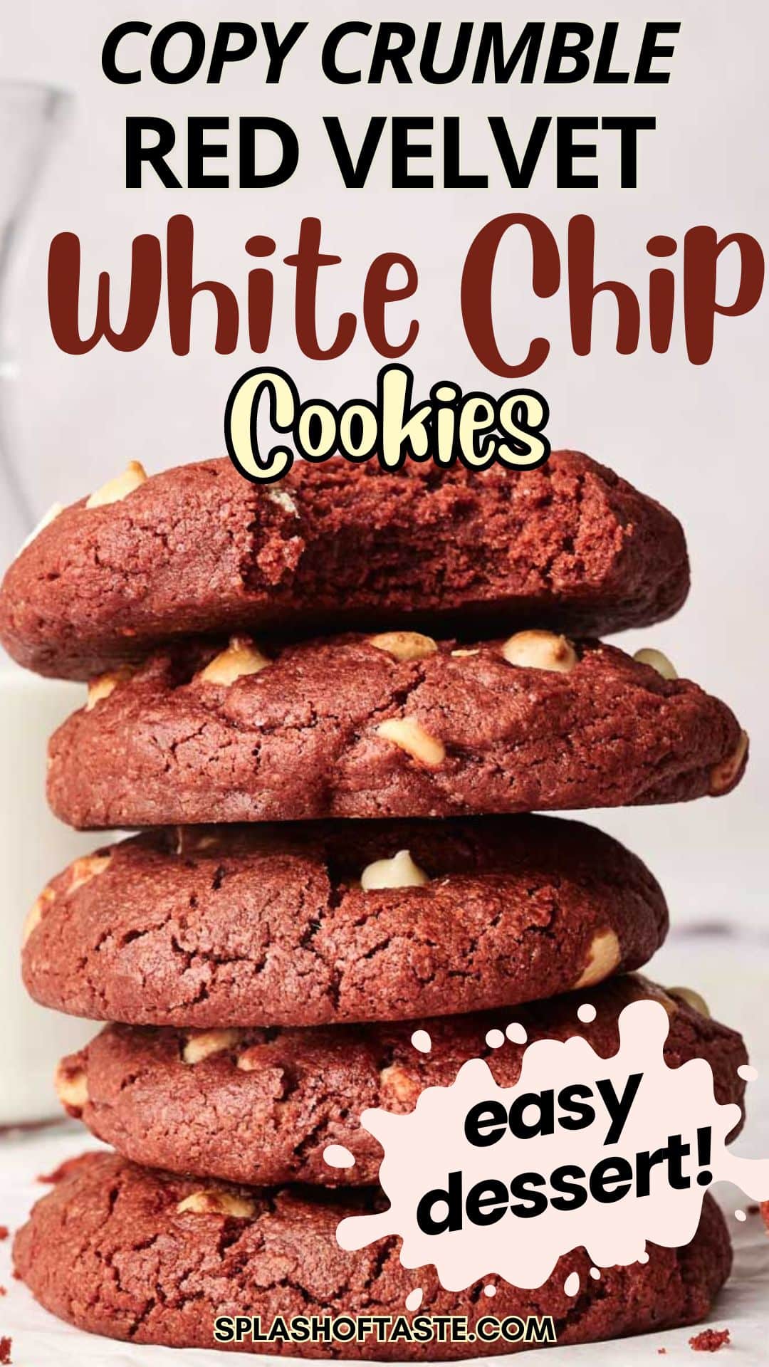 Copycat Crumbl Red Velvet White Chocolate Chip Cookies Recipe - Splash ...