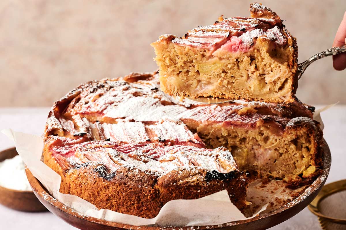 Rhubarb Cake Recipe - Splash of Taste