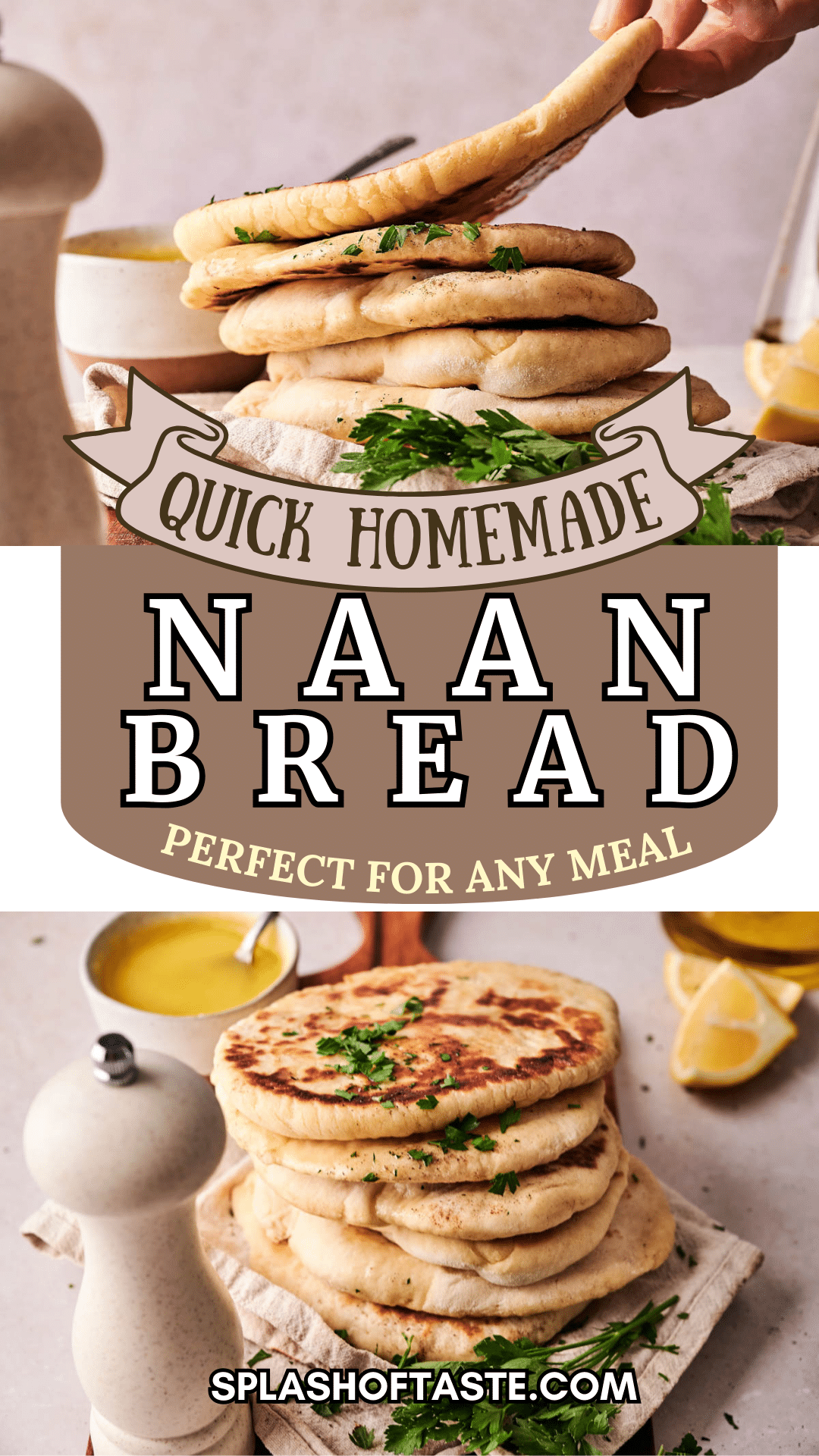 Soft and Fluffy Naan Bread Recipe in a Skillet - Splash of Taste