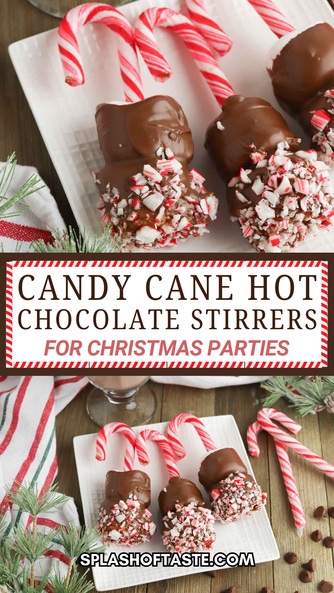 Homemade Candy Cane Hot Chocolate Stirrers - Splash of Taste