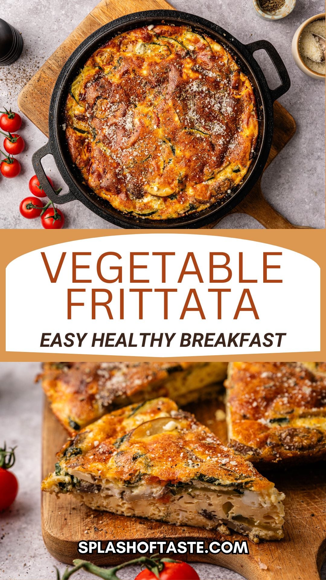 Simple Homemade Vegetable Frittata Recipe - Splash of Taste