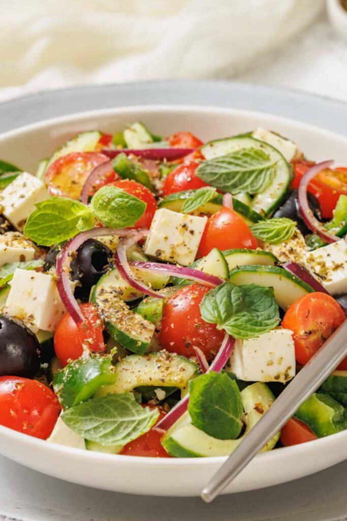 Easy Southern Farmhouse Feta & Veggie Salad Recipe - Splash of Taste