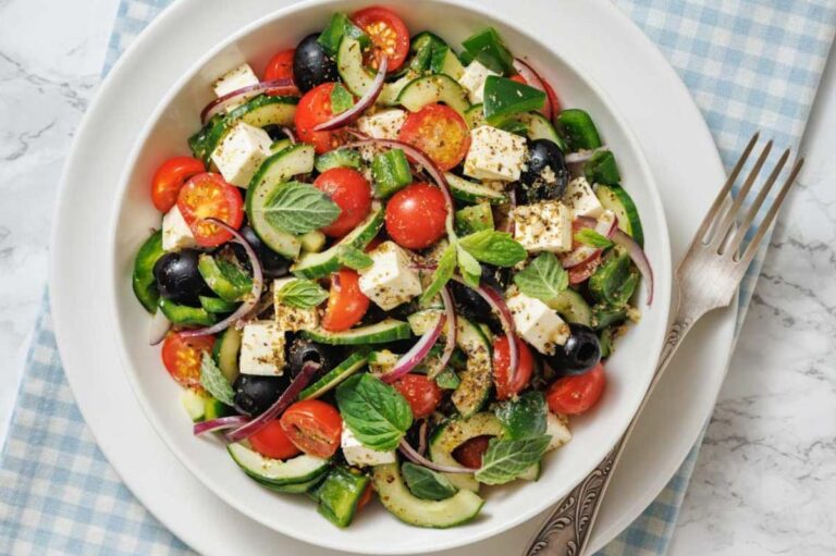 Easy Southern Farmhouse Feta & Veggie Salad Recipe - Splash of Taste