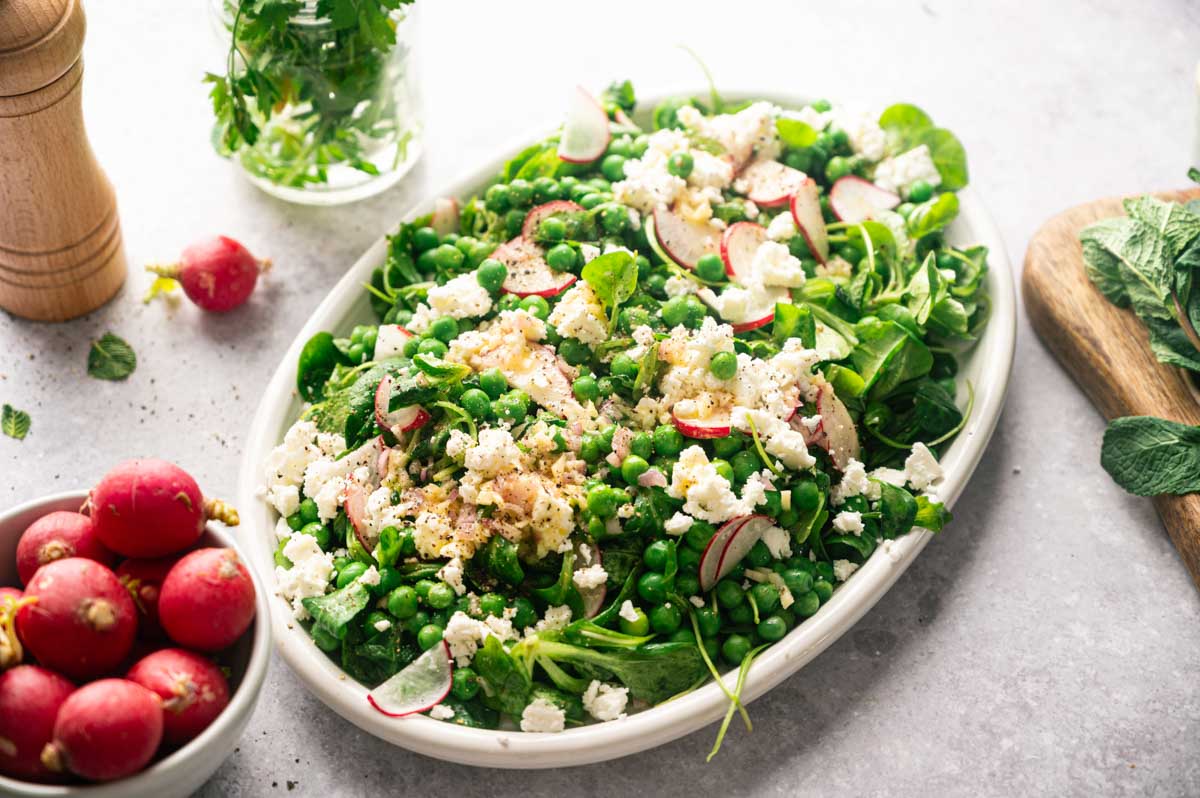 Easy Pea Salad with Lemon-Maple Dressing - Splash of Taste